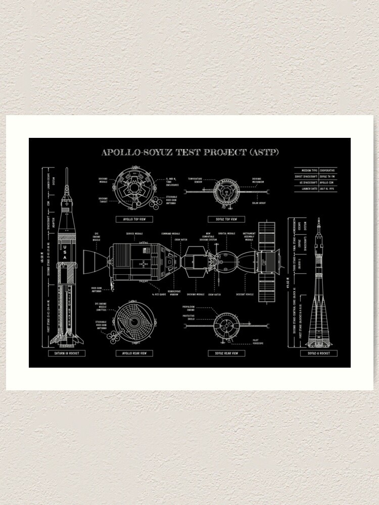 "Apollo Soyuz Test Project - ASTP (White Stencil-No Background)" Art ...