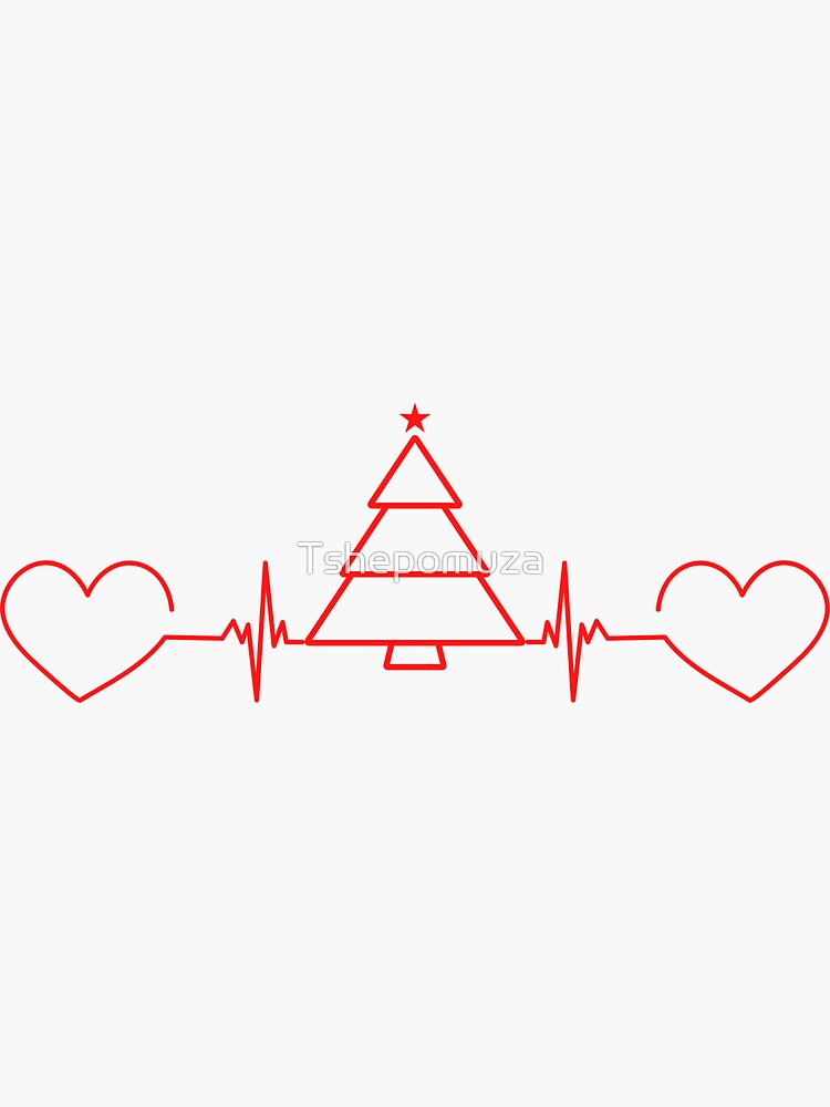 "Christmas tree life line heartbeat pulse art" Sticker for Sale by ...
