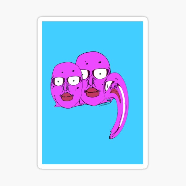 "Three Headed Alien" Sticker for Sale by gelmibsondraws | Redbubble