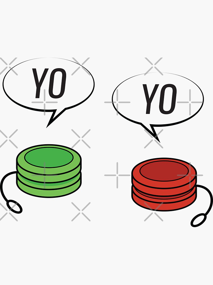 "Yo Yo Saying Hi" Sticker for Sale by TeeRock | Redbubble