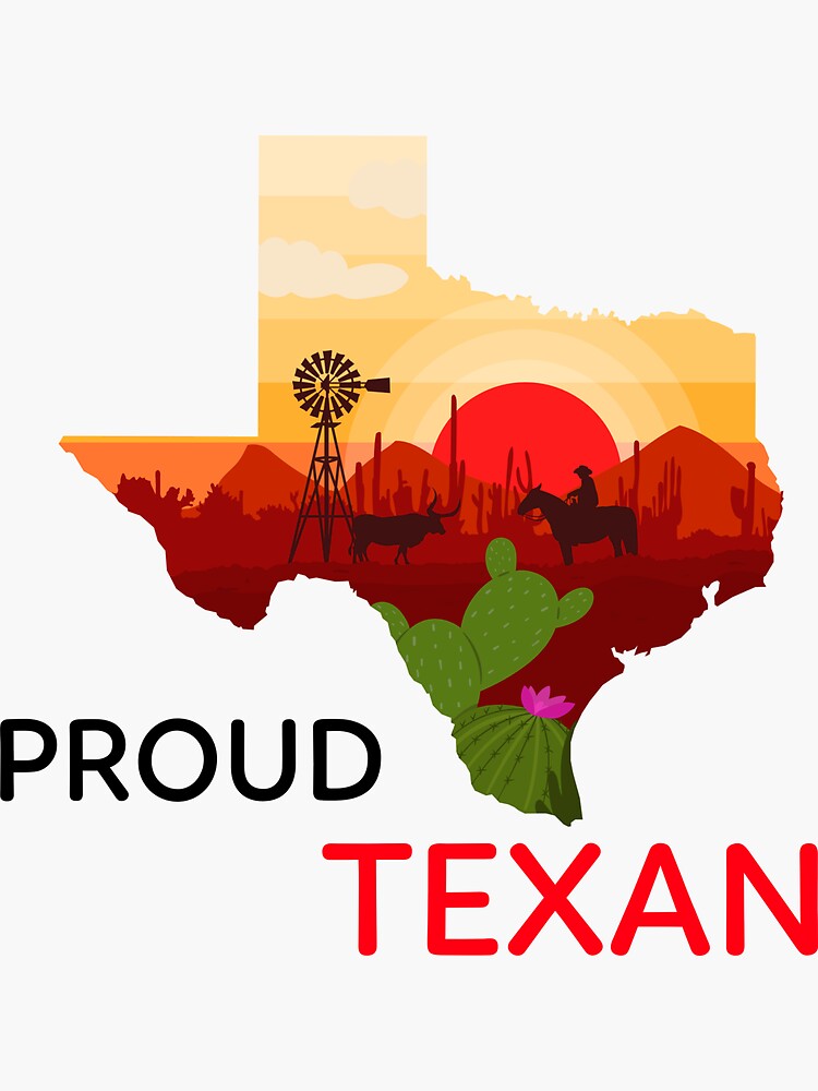 "Proud Texan - Texas Pride Art" Sticker for Sale by CreationLyra ...