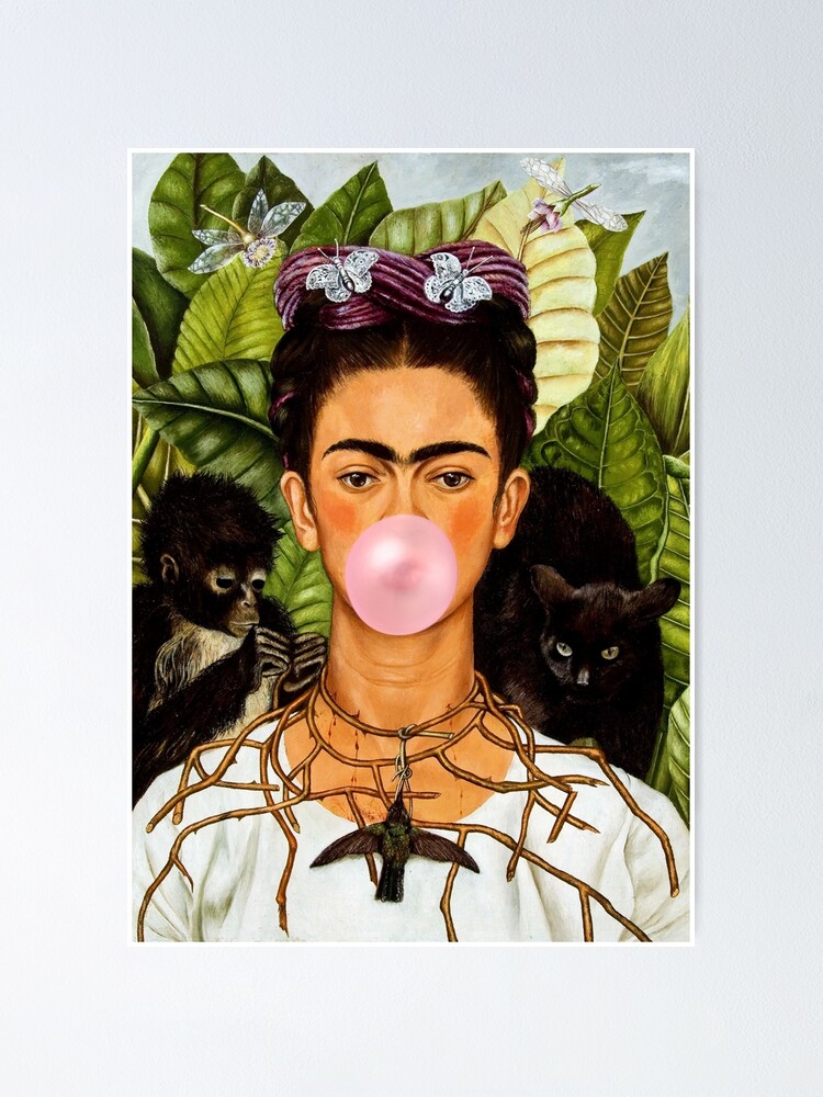 "Frida Kahlo Bubble Gum Eclectic Print" Poster for Sale by ...
