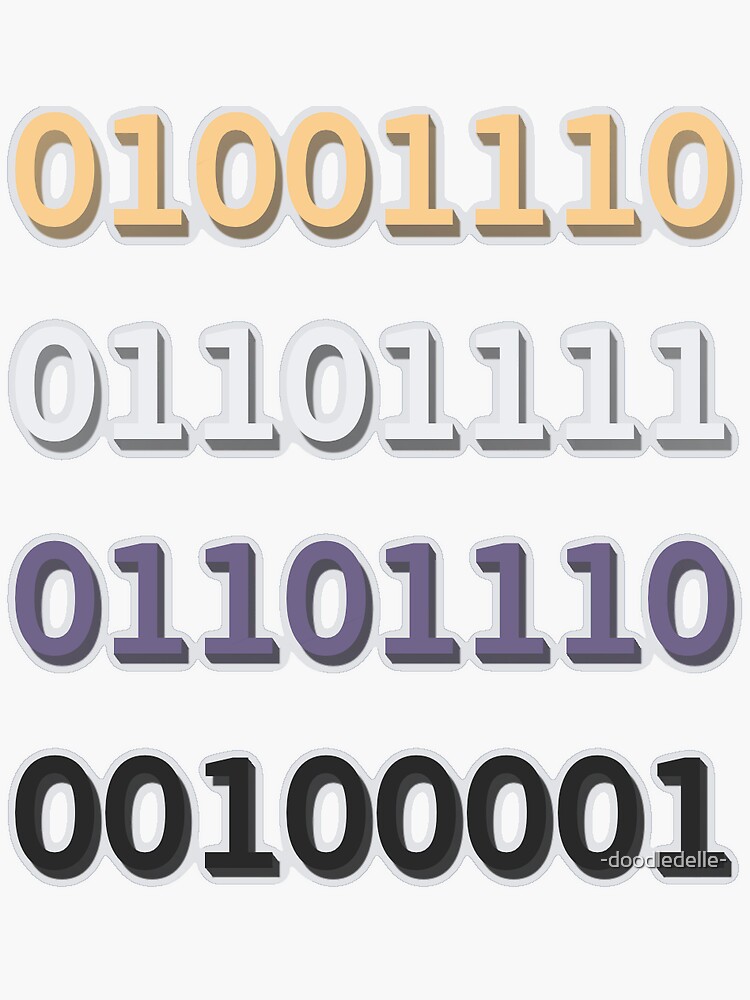 "non-BINARY pride coding pun" Sticker for Sale by -doodledelle- | Redbubble