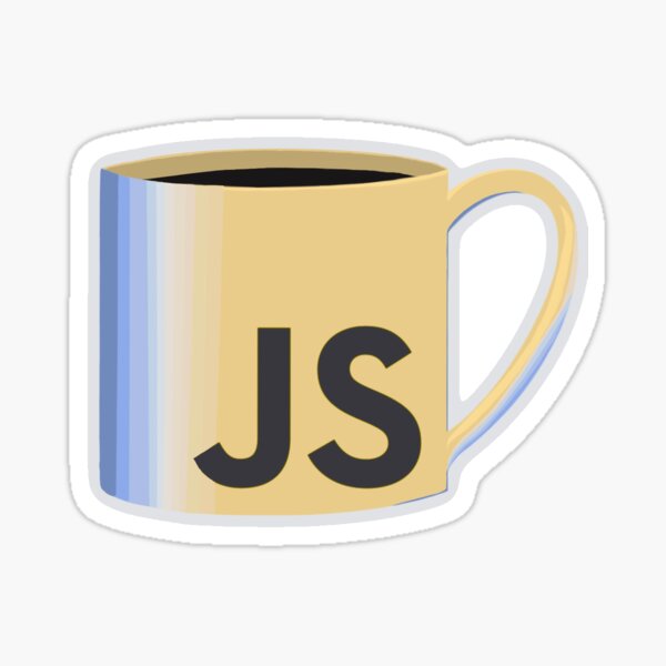 "Nice Cup of JavaScript Pun" Sticker for Sale by -doodledelle- | Redbubble