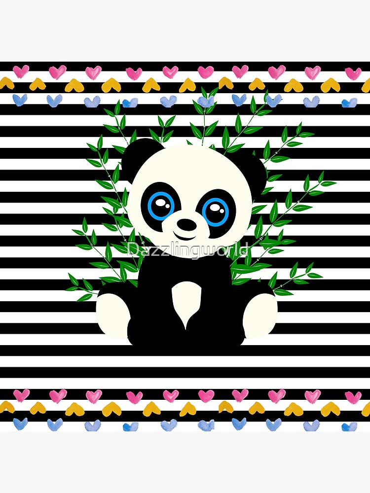 "Panda black and white stripes- cute" Poster for Sale by Dazzlingworld ...