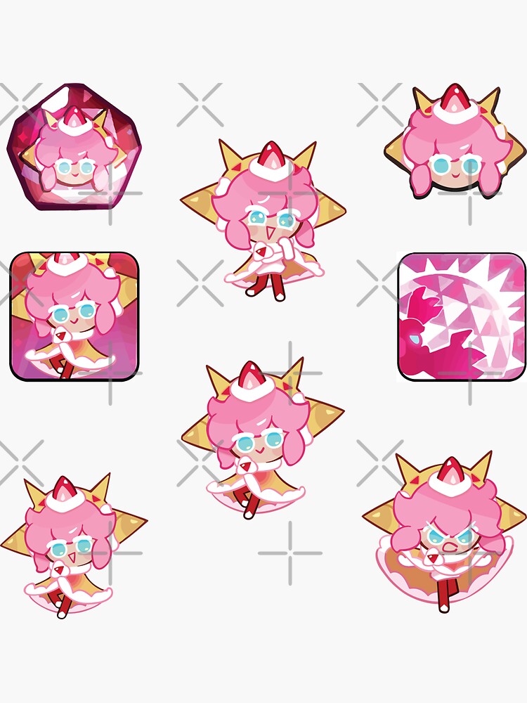 "Strawberry crepe cookie! Cookie run kingdom sticker pack" Sticker for ...
