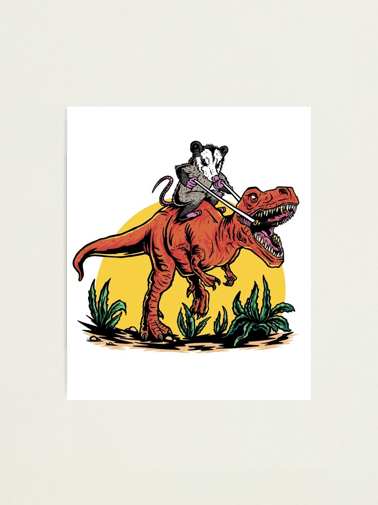 "Funny Opossum Riding T-Rex Dinosaur Tyrannosaurus Rex Possum ...