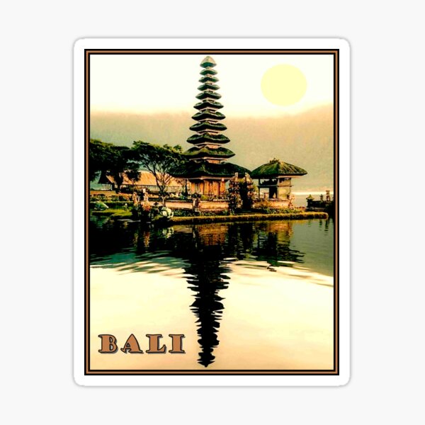 " BALI : Tourism Advertising Indonesia Temple Print" Sticker for Sale ...