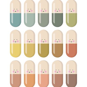 "Cute capsule pills 2" Sticker for Sale by Eenig | Redbubble