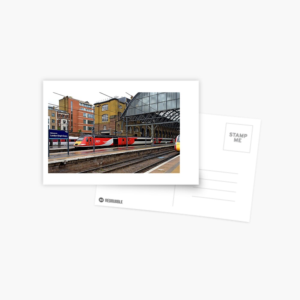 "LNER Azuma & HST trains at Kings Cross" Postcard for Sale by ...