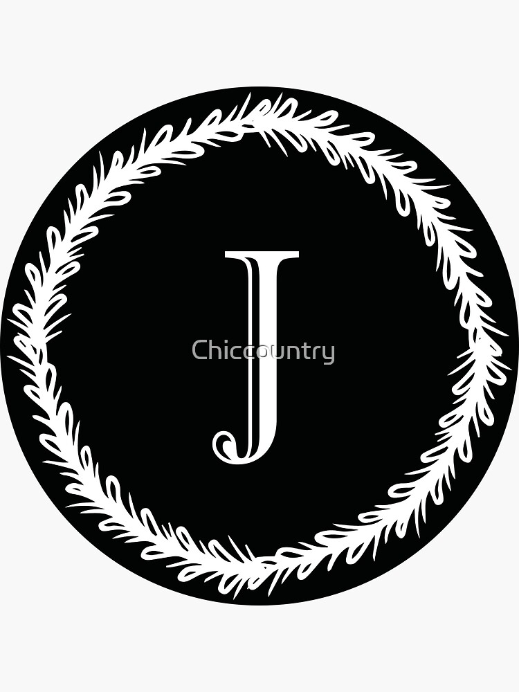 "Monochrome Monogram J" Sticker for Sale by Chiccountry | Redbubble
