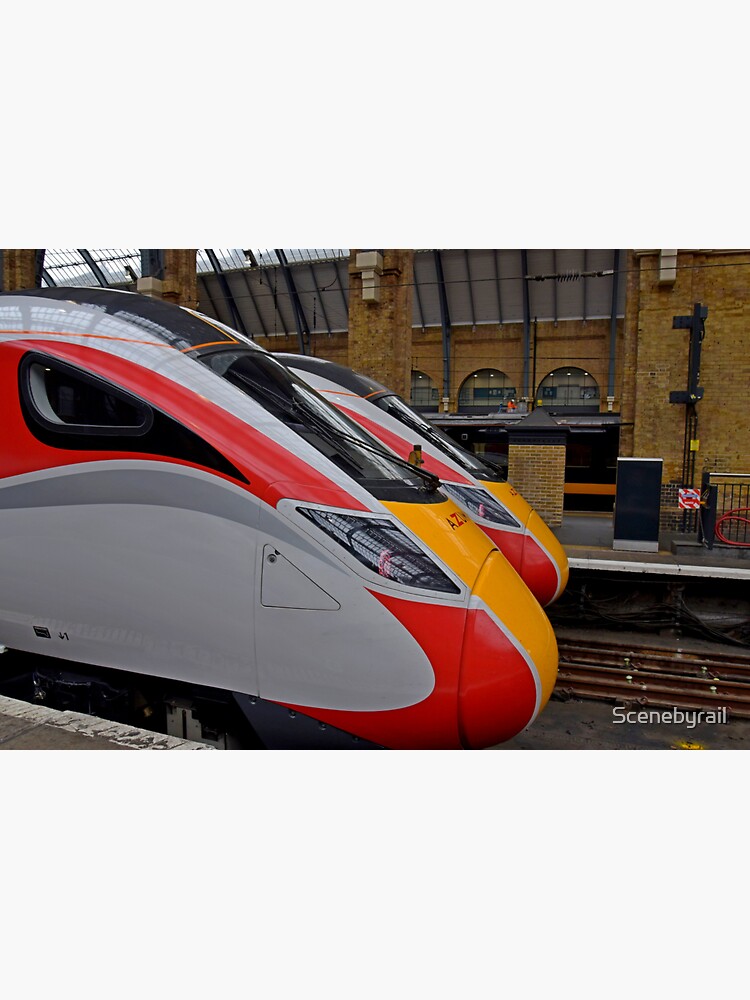 "LNER Azuma 801 high speed trains at King's Cross" Sticker for Sale by ...