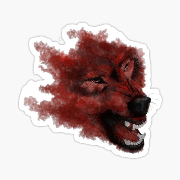 "Red Wolf" Sticker for Sale by sophia-lappe | Redbubble
