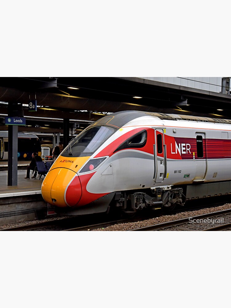 "LNER Azuma 801 high speed train at Leeds Station" Sticker for Sale by ...