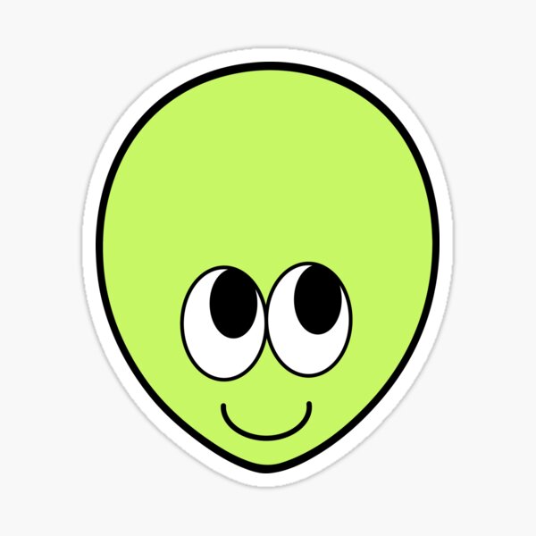 "Alien Smiley Face" Sticker by GrowingSince | Redbubble