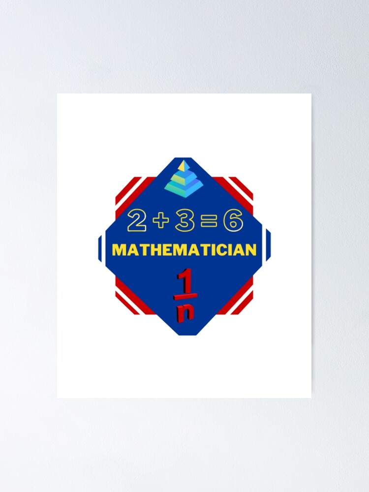 Póster «Diseño matemático 2 + 3 = 6 Arte matemático Arte moderno azul y ...