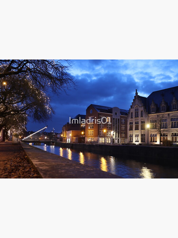 "Old Dender at Night, Dendermonde, Belgium" Sticker for Sale by ...