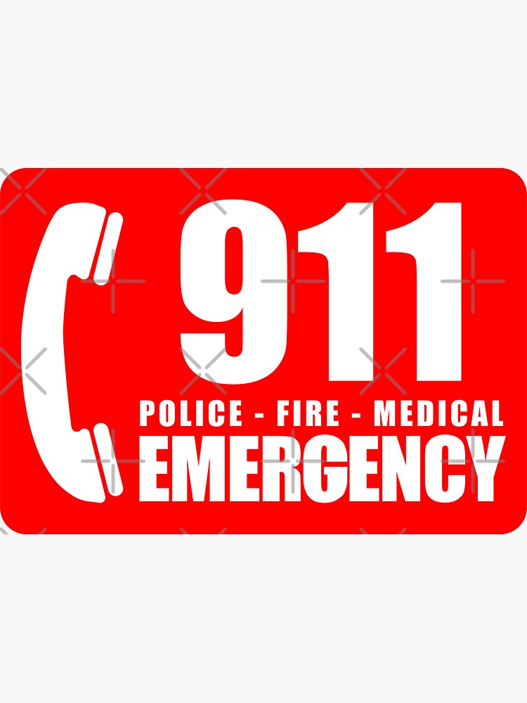 "Call 911 " Sticker for Sale by Doacts | Redbubble