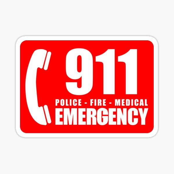 "Call 911 " Sticker for Sale by Doacts | Redbubble