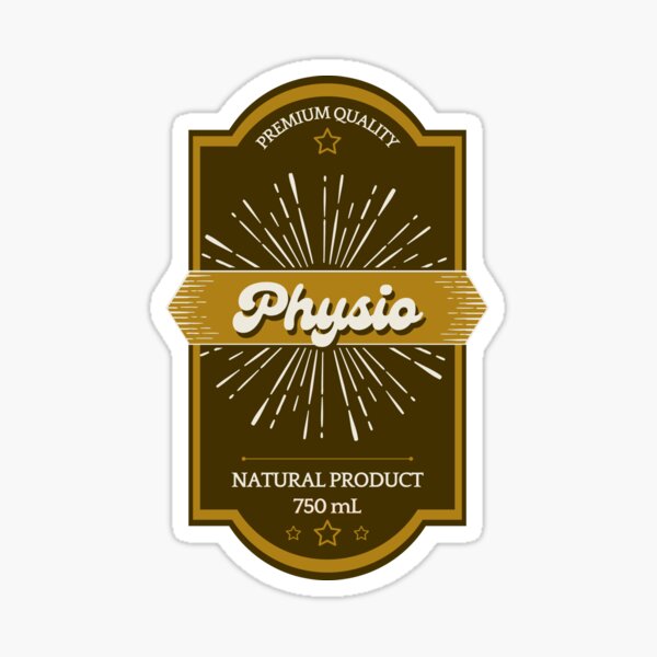 "Physio Retro Label" Sticker for Sale by BoardGameMerch | Redbubble