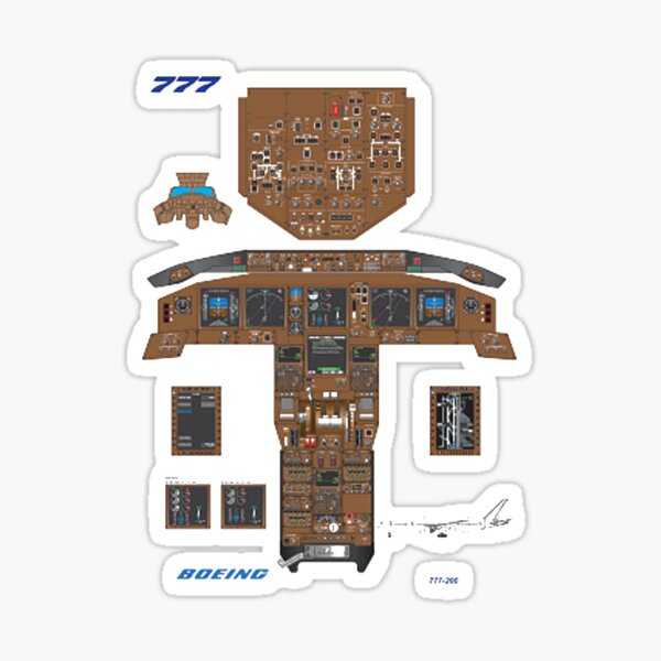 "BOEING 777 Cockpit " Sticker for Sale by Ljubo339- | Redbubble