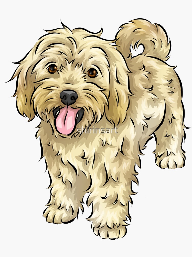 "Cute Cavapoo | Cream \ Yellow | Cute Dog Art" Sticker for Sale by ...
