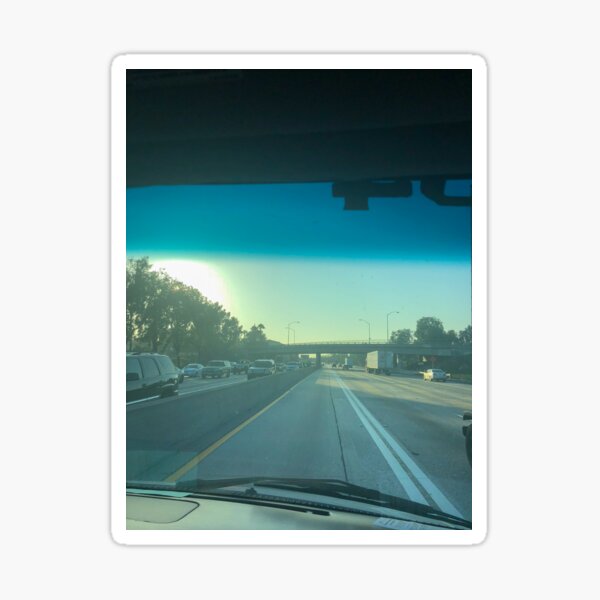 "Los Angeles Highway Bus Window" Sticker by urbanfragments | Redbubble
