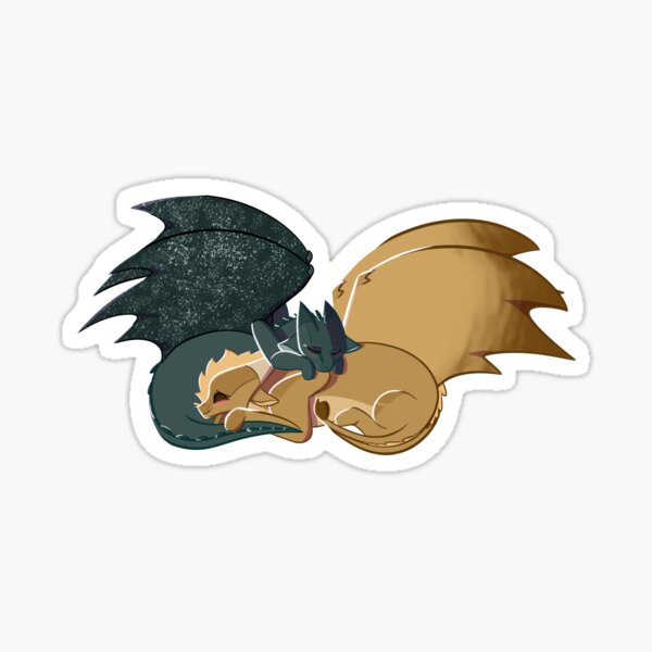 "Dragon Cuddles" Sticker by OpulenceDraws | Redbubble