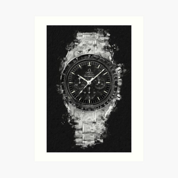 "Abstract Steel Speedmaster Luxury Watch Oil Painting Poster" Art Print ...