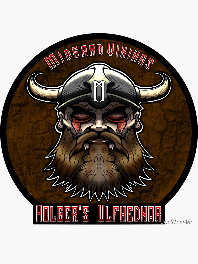 "Midgard Vikings Brotherhood Denmark logo" Sticker for Sale by ...