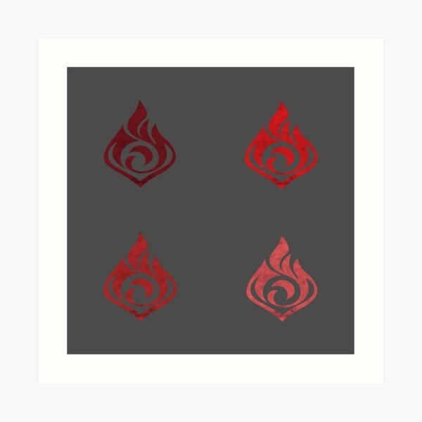 "Genshin Impact Pyro pattern fanart For genshin players" Art Print for ...