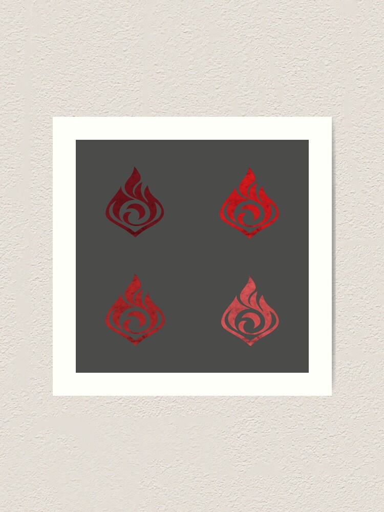 "Genshin Impact Pyro pattern fanart For genshin players" Art Print for ...