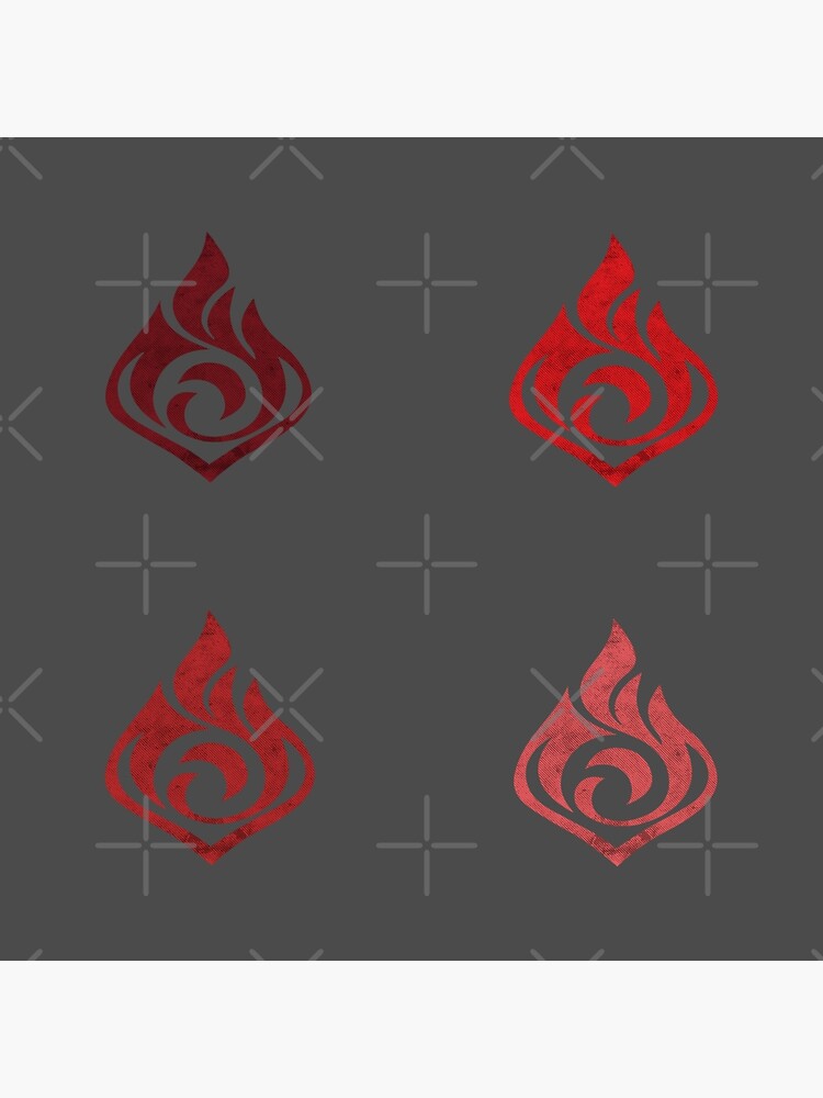 Lámina fotográfica «Genshin Impact Pyro patrón fanart para jugadores ...