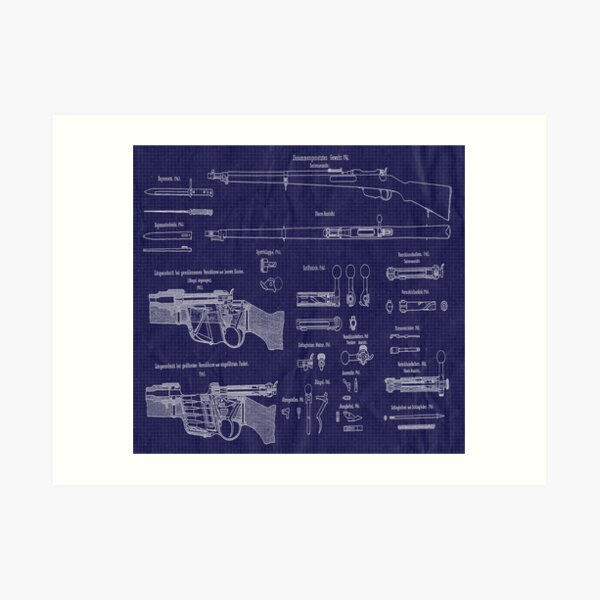 "Vintage Rifle Blueprint" Art Print for Sale by HistoSasa | Redbubble