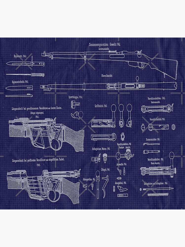 "Vintage Rifle Blueprint" Art Print for Sale by HistoSasa | Redbubble