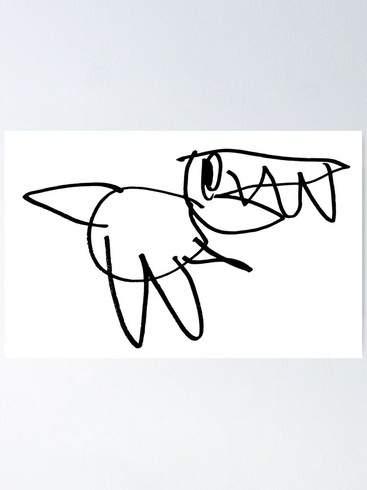 "Simple T-Rex Line Drawing" Poster for Sale by kailee-arts | Redbubble