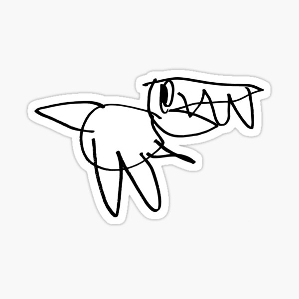 "Simple T-Rex Line Drawing" Sticker for Sale by kailee-arts | Redbubble