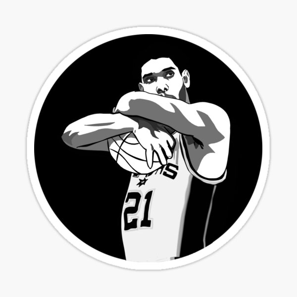"tim duncan" Sticker by delopez | Redbubble