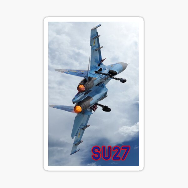 "Sukhoi Su-27 Russian fighter" Sticker for Sale by Edpod | Redbubble