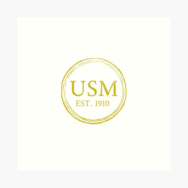 "Gold USM Logo Sticker " Art Print for Sale by briley02 | Redbubble