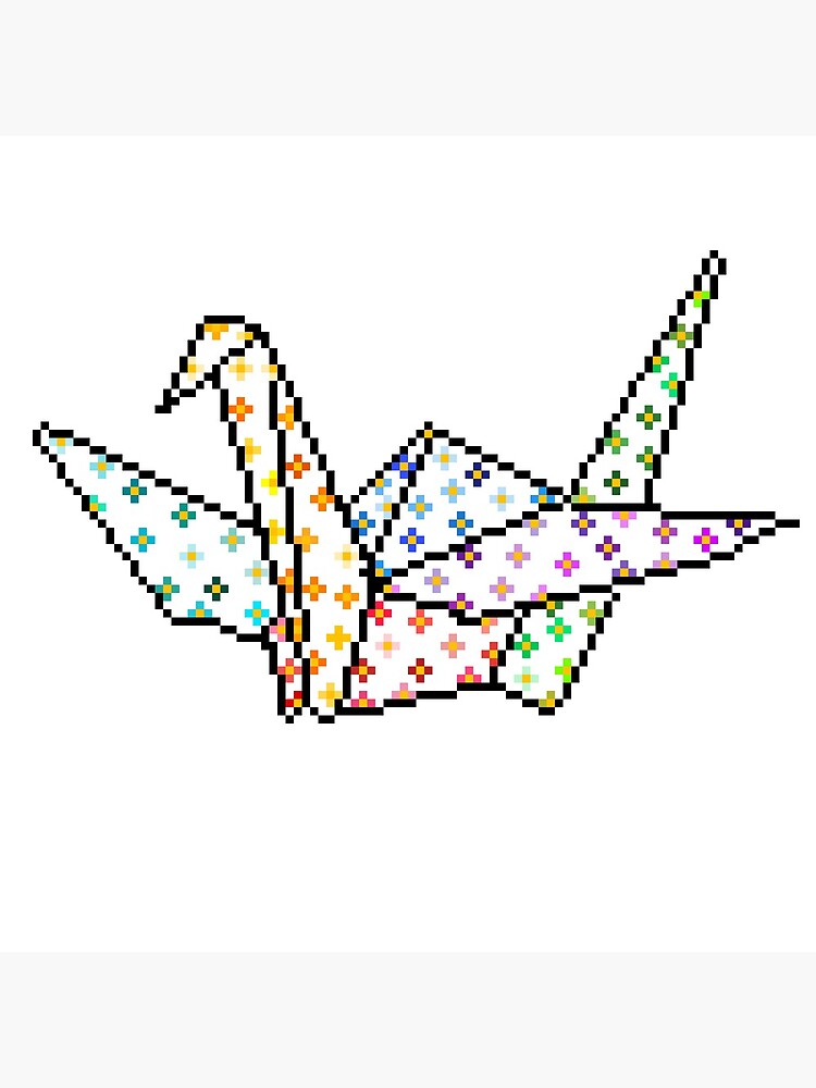 "Origami Crane Pixel Art" Poster for Sale by frootsalad | Redbubble
