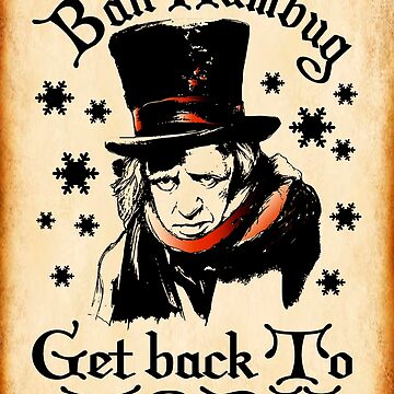 "Bah Humbug Ebenezer Scrooge Work Antique Finish Christmas Design" Art ...