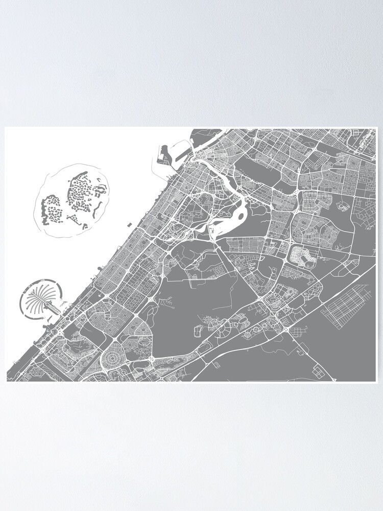 "Dubai, UAE, City Map - Grey" Poster for Sale by helloadventure | Redbubble