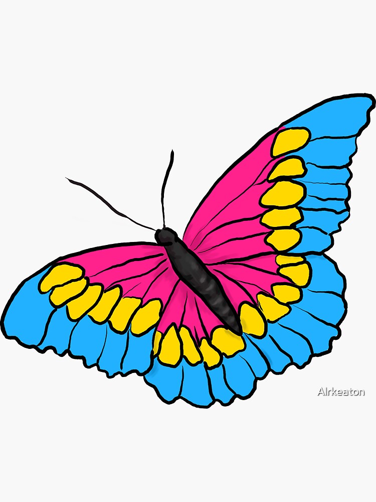 "Pan Pride Butterfly" Sticker for Sale by Alrkeaton | Redbubble