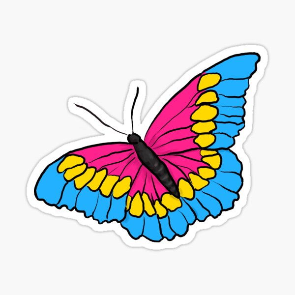 "Pan Pride Butterfly" Sticker for Sale by Alrkeaton | Redbubble