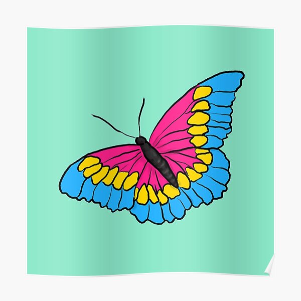 "Pan Pride Butterfly" Poster for Sale by Alrkeaton | Redbubble
