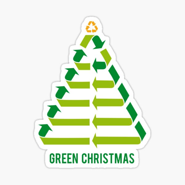 "Christmas tree with recycling signs, recycle symbol" Sticker for Sale ...