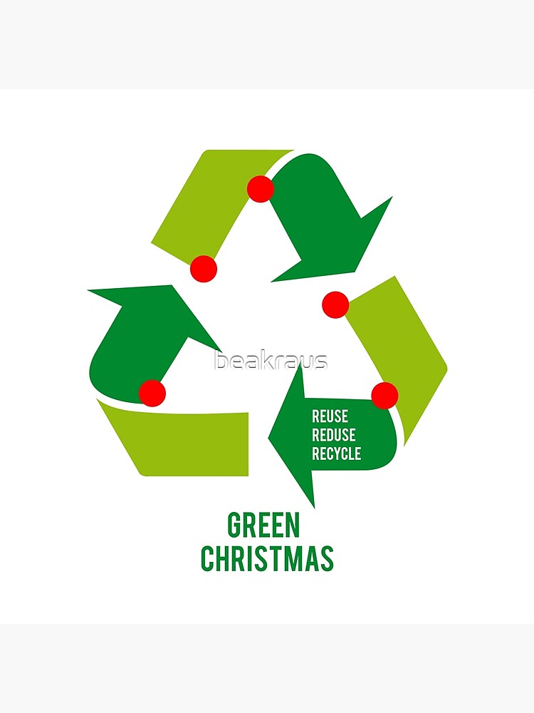 "Christmas tree with recycling sign, recycle symbol" Poster for Sale by ...