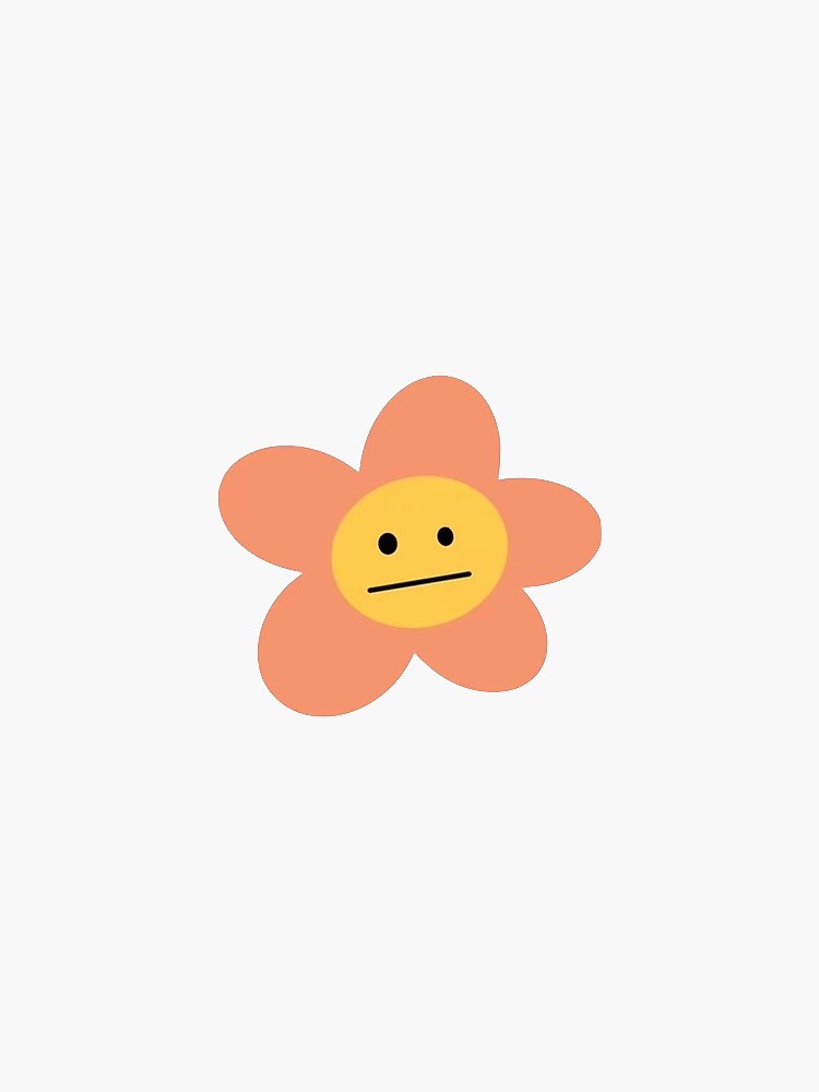 "Flower with funny face" Sticker by AnnieArtWork | Redbubble