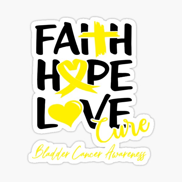 "Faith Hope Love Cure Bladder Cancer Awareness" Sticker by Grooffos ...